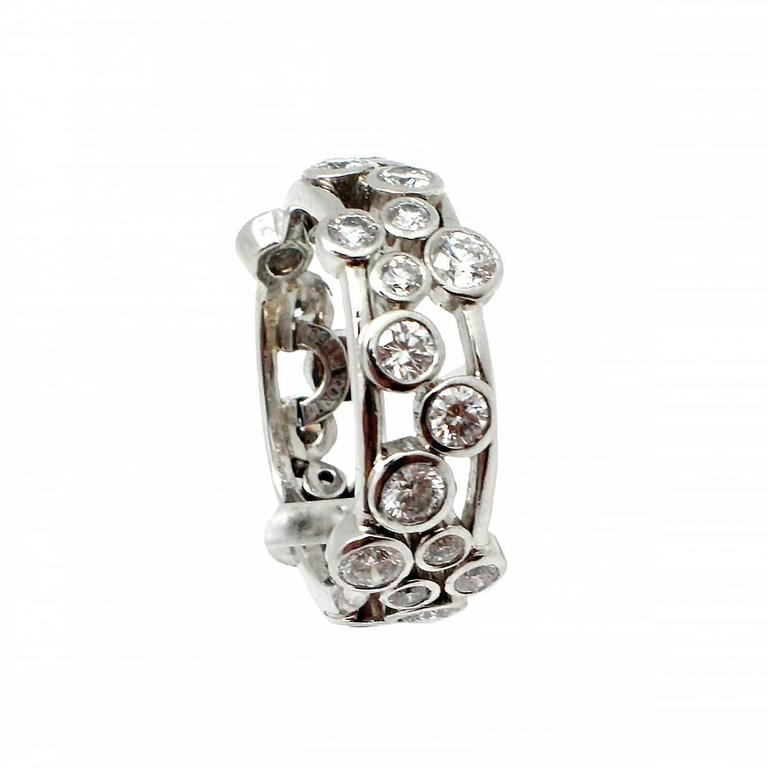 Tiffany and Co. Diamond Platinum Bubble Band Ring For Sale at 1stDibs