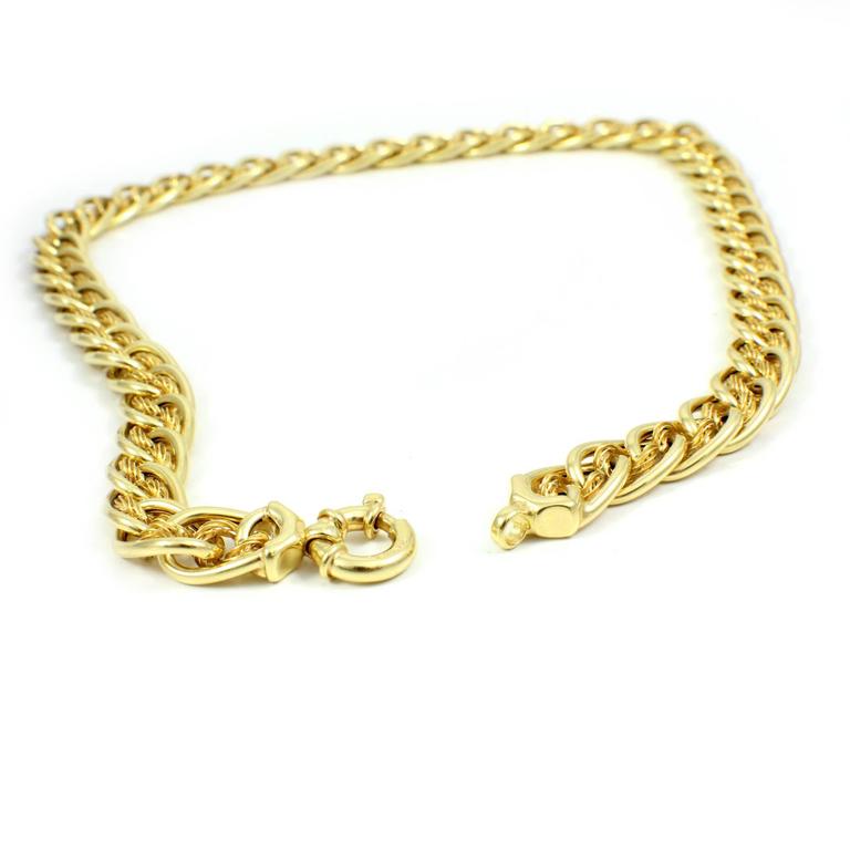 Brev Gold Interlock Chain Necklace For Sale at 1stDibs