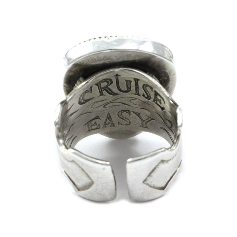 Kit Carson Sterling Silver Gold Skull Guitar Pick "Cruise Easy" Ring ...