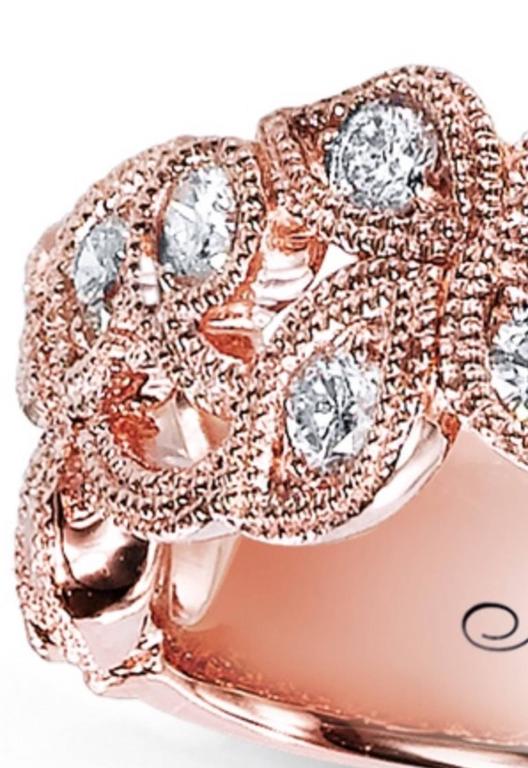 Neil Lane 14kt Rose Gold Leaves and Vines Diamond Band Ring Brand New ...