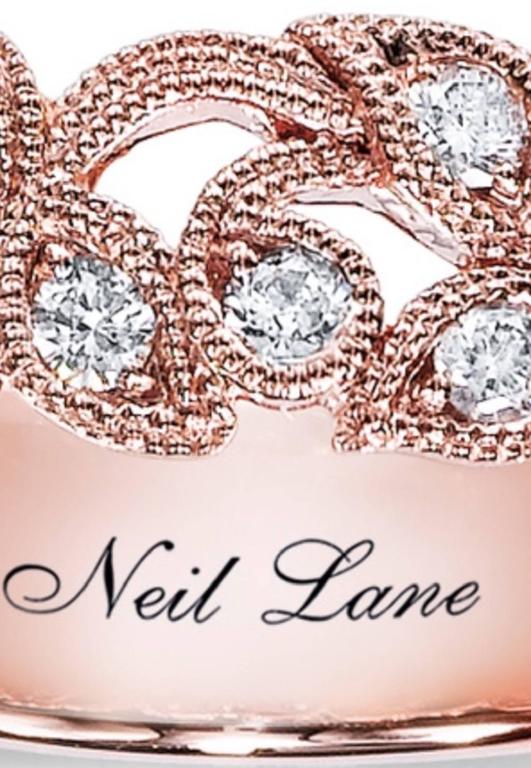 Neil Lane 14kt Rose Gold Leaves and Vines Diamond Band Ring Brand New ...