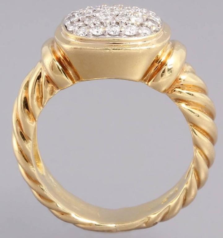 David Yurman Gold Noblesse Collection Impressive Diamond Ring at 1stDibs