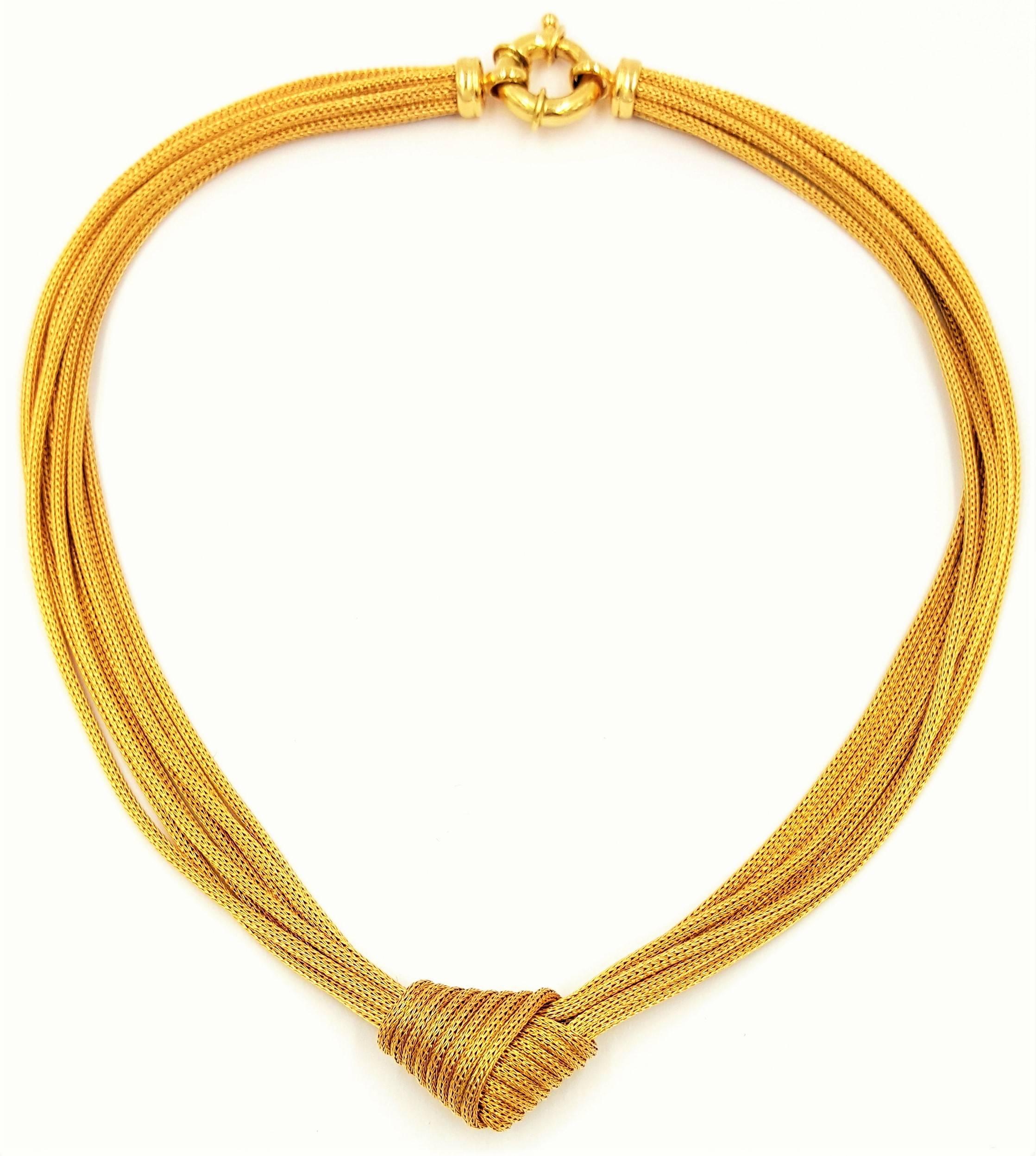 Ross-Simons Gold Mesh Texture Versatile Knot Fashion Necklace at 1stDibs