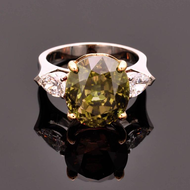 GIA Certified Color Change Garnet and Diamond Ring For Sale at 1stDibs ...