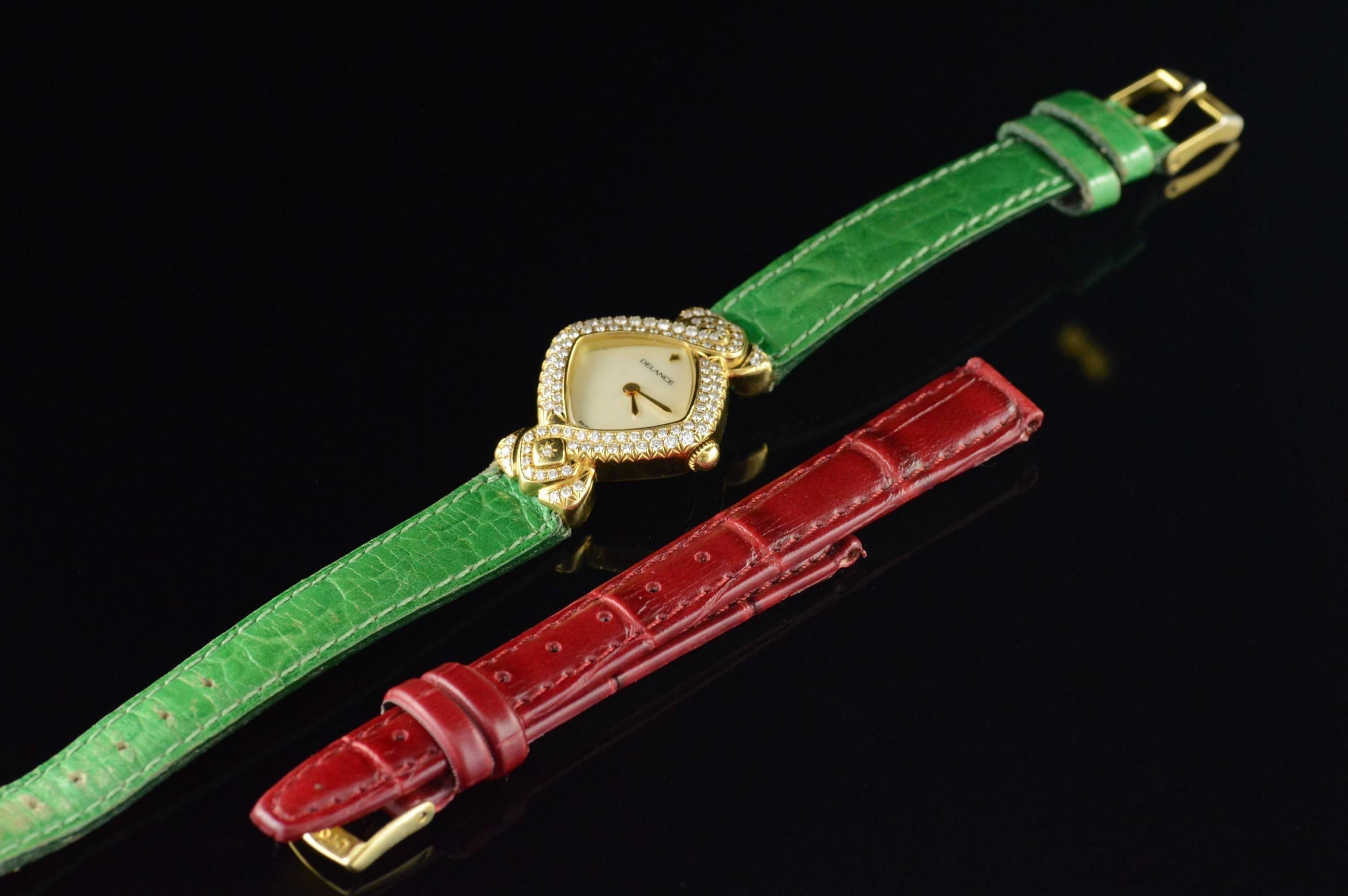 Delance Swiss Diamond and Gold Watch For Sale at 1stDibs | delance ...