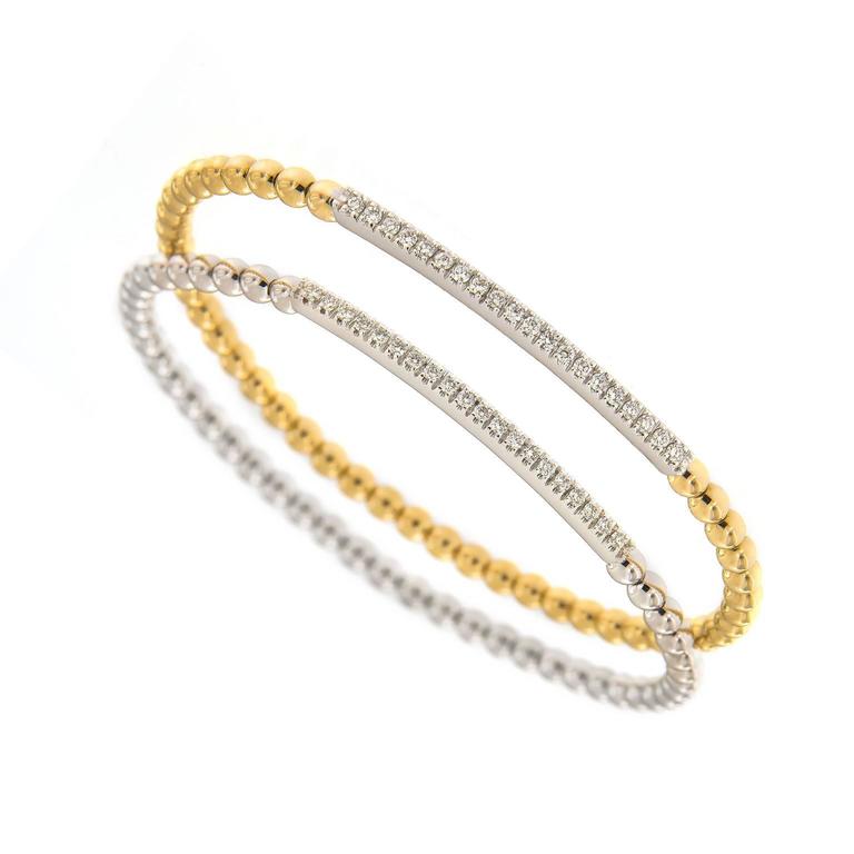 Diamond and Gold Beaded Stretch Bracelet at 1stDibs | diamond stretch ...