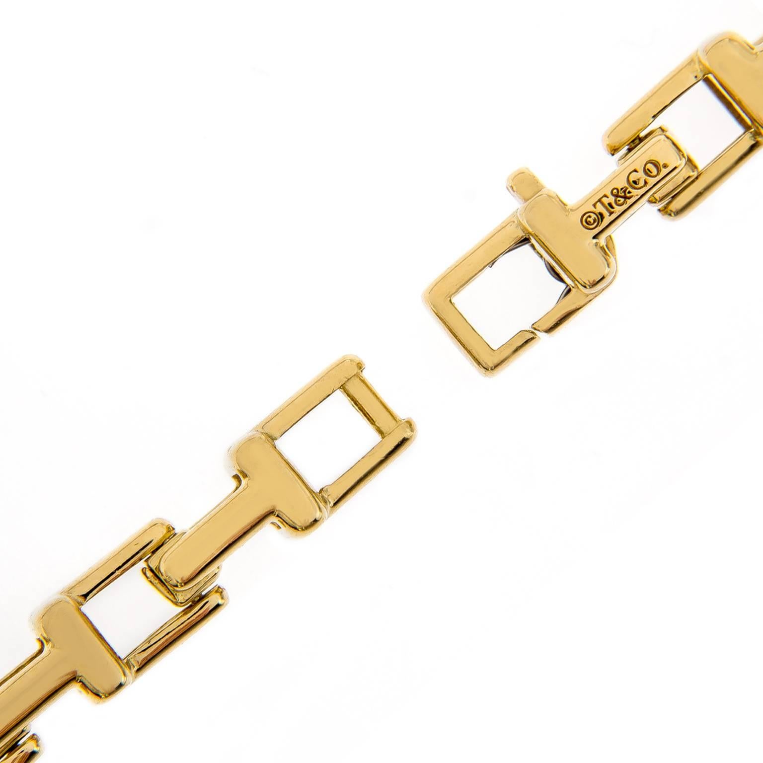 Tiffany and Co. T Chain Gold Necklace at 1stDibs