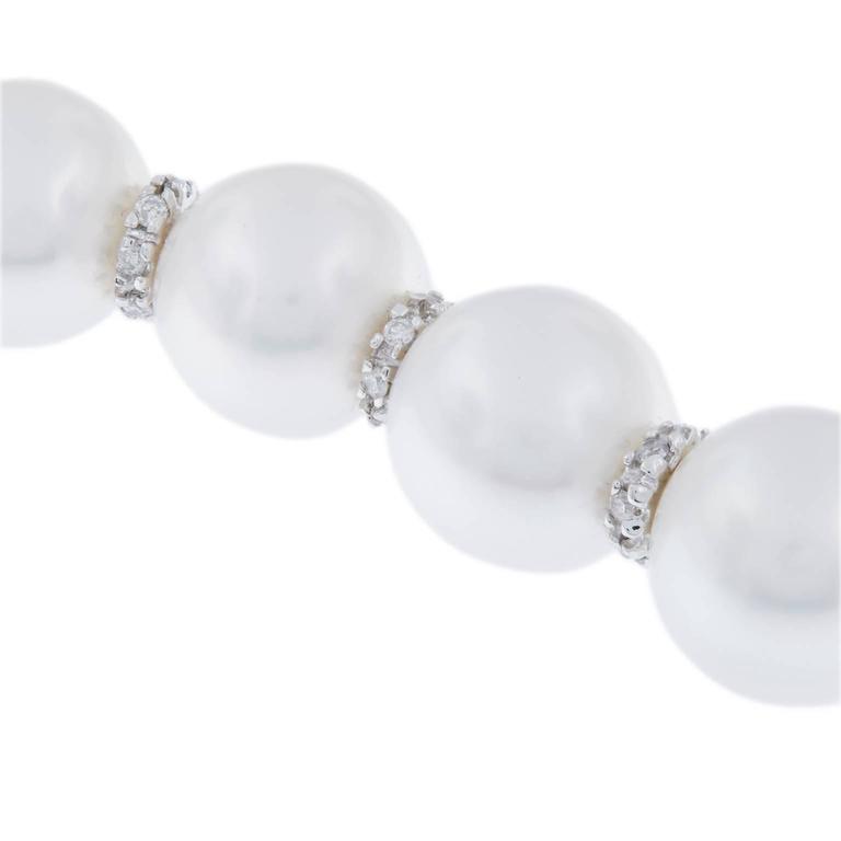 South Sea Pearl Diamond Rondelle Necklace at 1stDibs | diamond rondelles