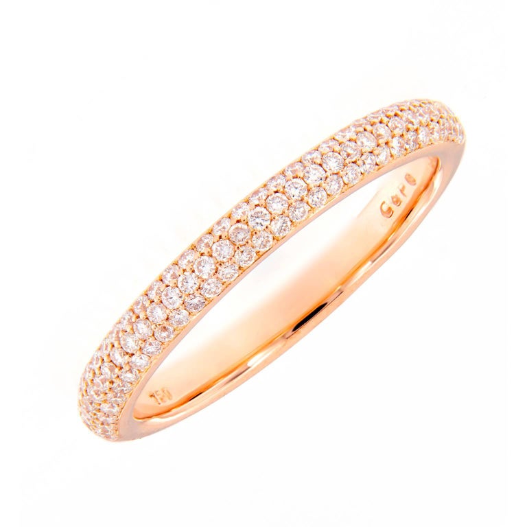 Diamond Rose Gold Band at 1stDibs