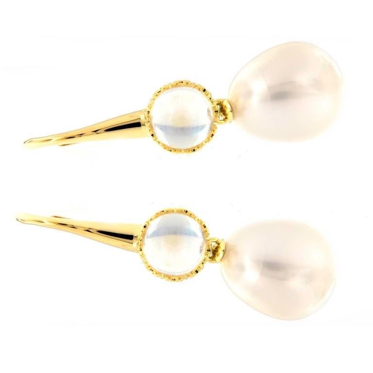 Assael Moonstone South Sea Pearl Drop Earrings at 1stDibs | assael ...