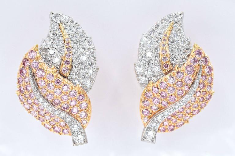 Graff Pink Diamond Gold Earrings For Sale at 1stDibs | pink diamond ...