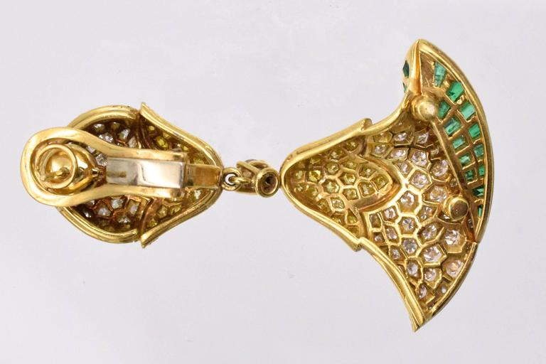 Intense Yellow and White Diamond Belle Flower Earrings For Sale at 1stDibs