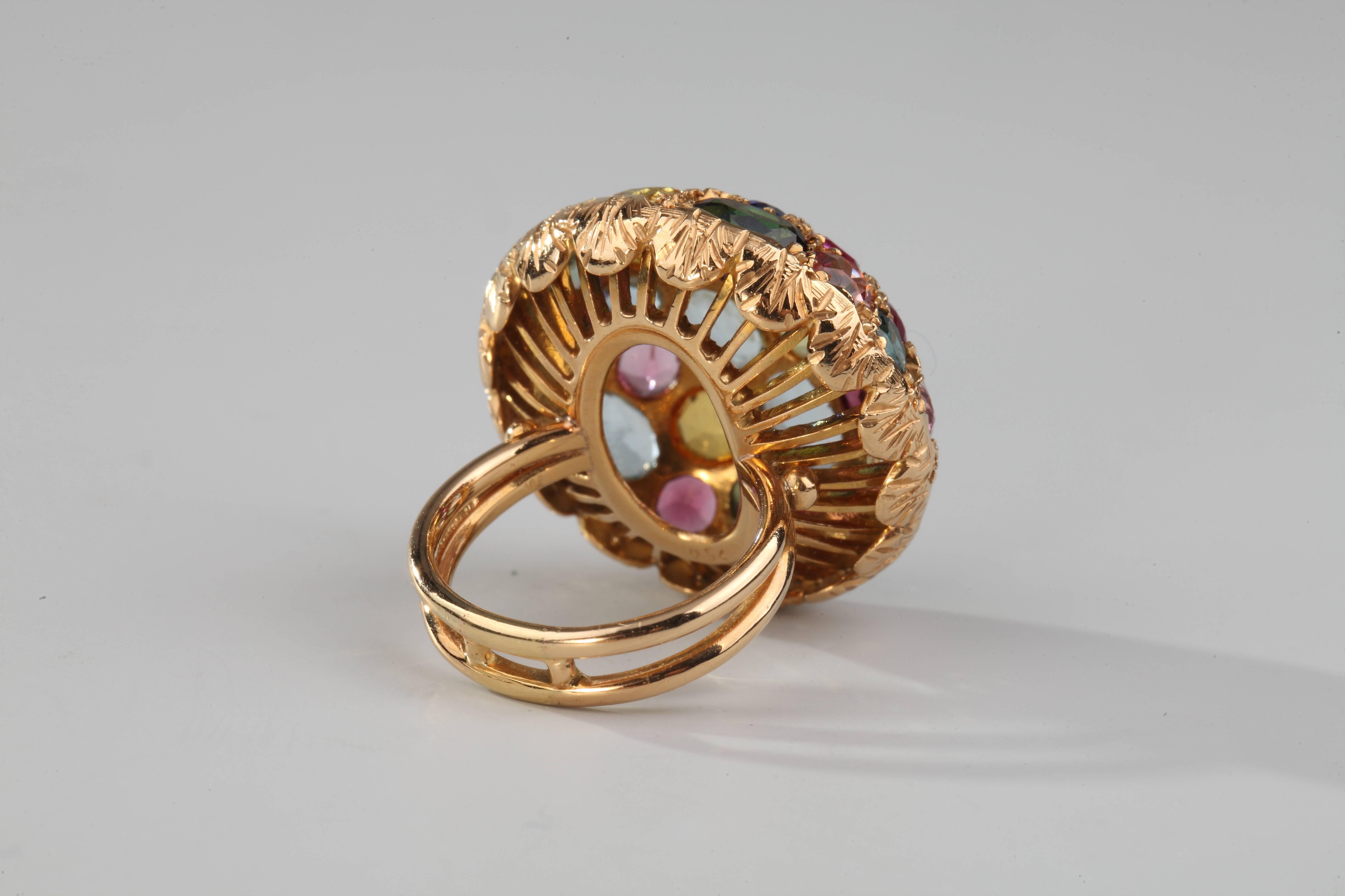 Multi-Gem Ring at 1stDibs | multi gem rings, multi gem ring