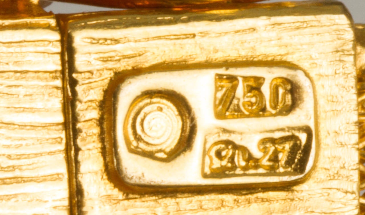 Double Braided Gold Rope Necklace with Square Knot at 1stDibs