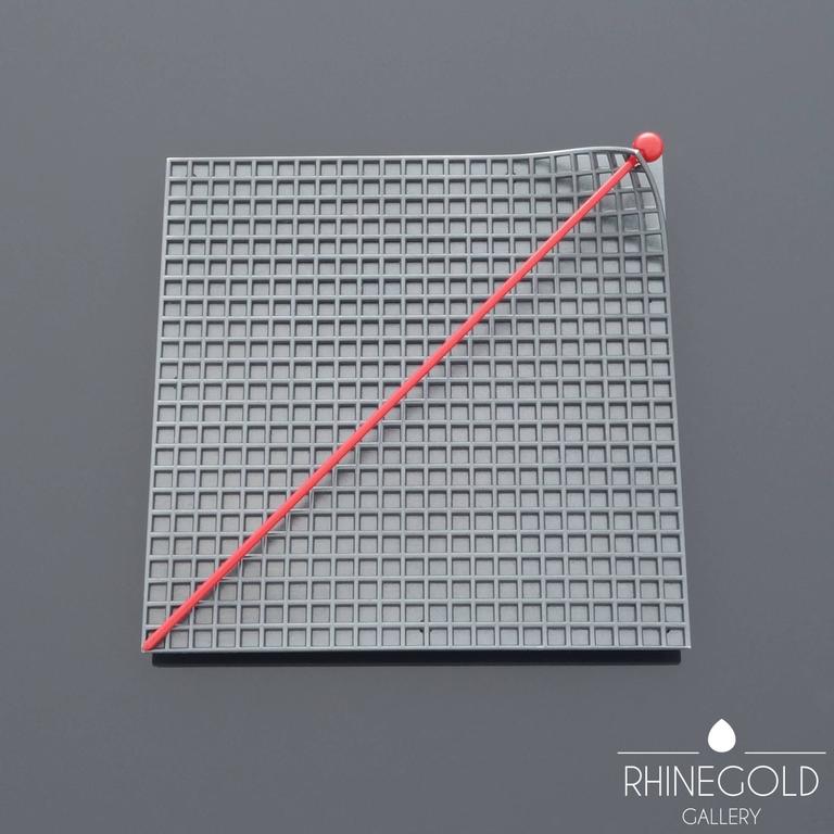 1980s Friedrich Knupper Postmodern Grid Limited Edition Silver Brooch ...