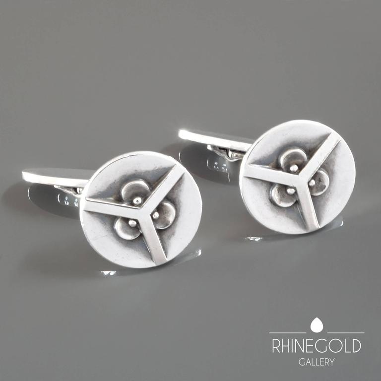 Georg Jensen 1930s Art Deco Silver Cufflinks #41 by Oscar Gundlach ...