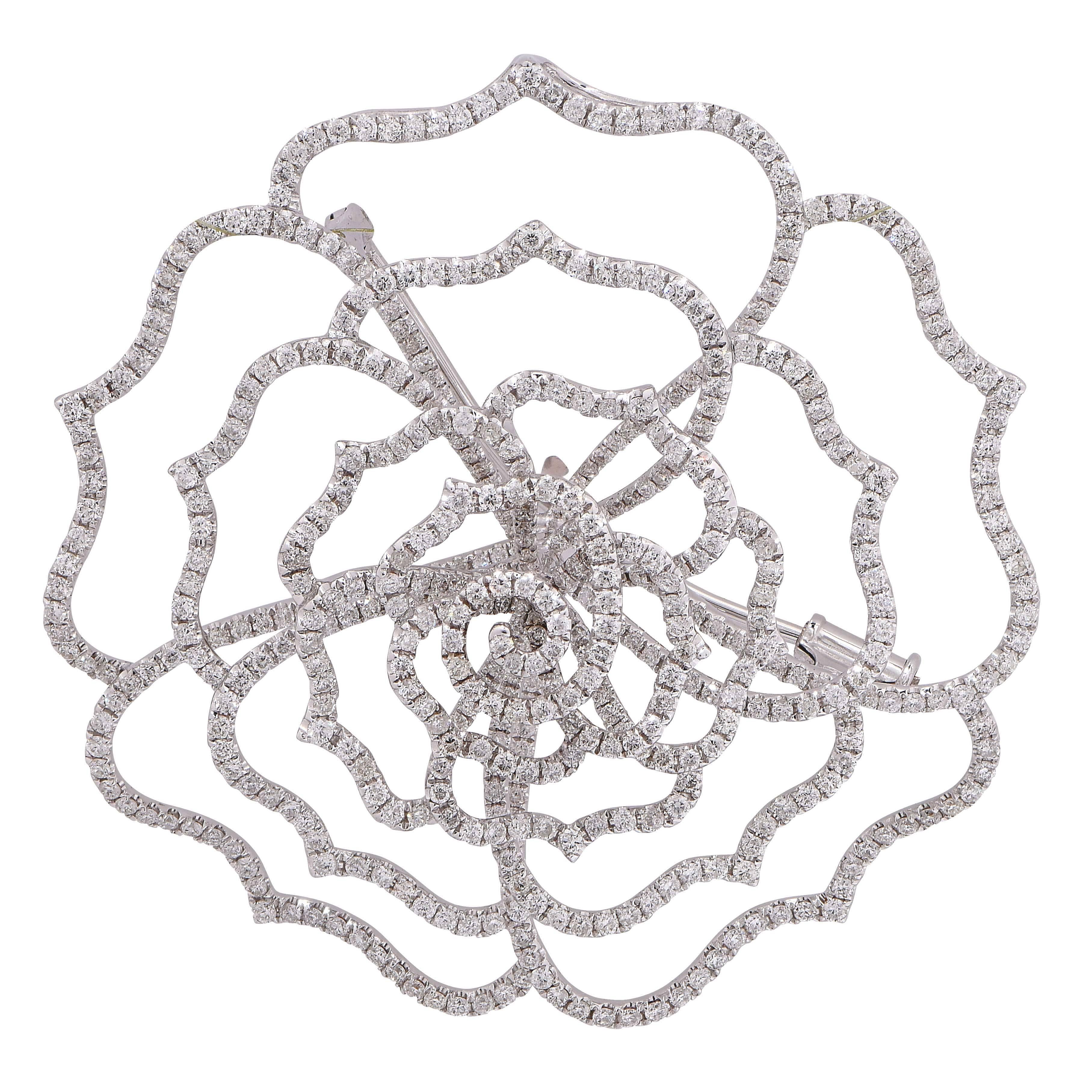 Andrew Grima Rose Quartz and Diamond Brooch at 1stDibs