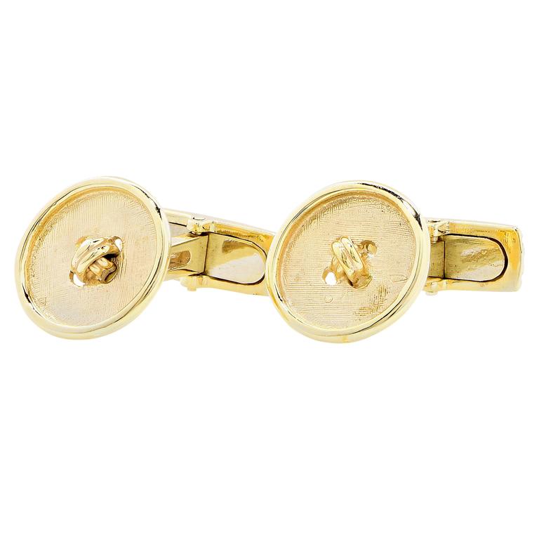 Yellow Gold Button Cufflinks For Sale at 1stDibs