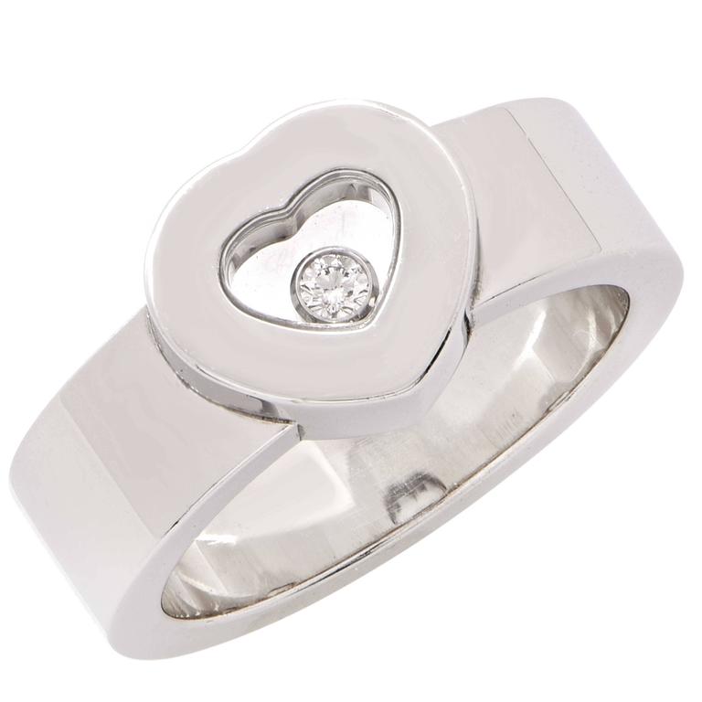 Chopard Happy Diamond Heart White Gold Ring For Sale at 1stdibs