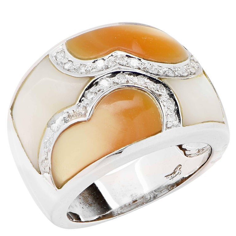 Enamel and Diamond Ring For Sale at 1stDibs