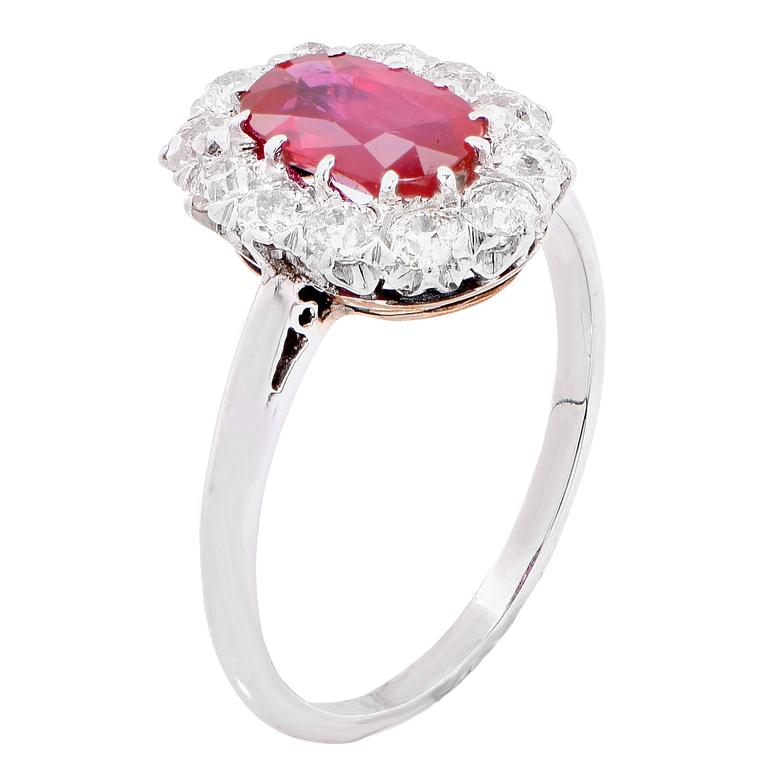 2 Carat Natural Ruby and Diamond Ring For Sale at 1stDibs | 2 carat ...