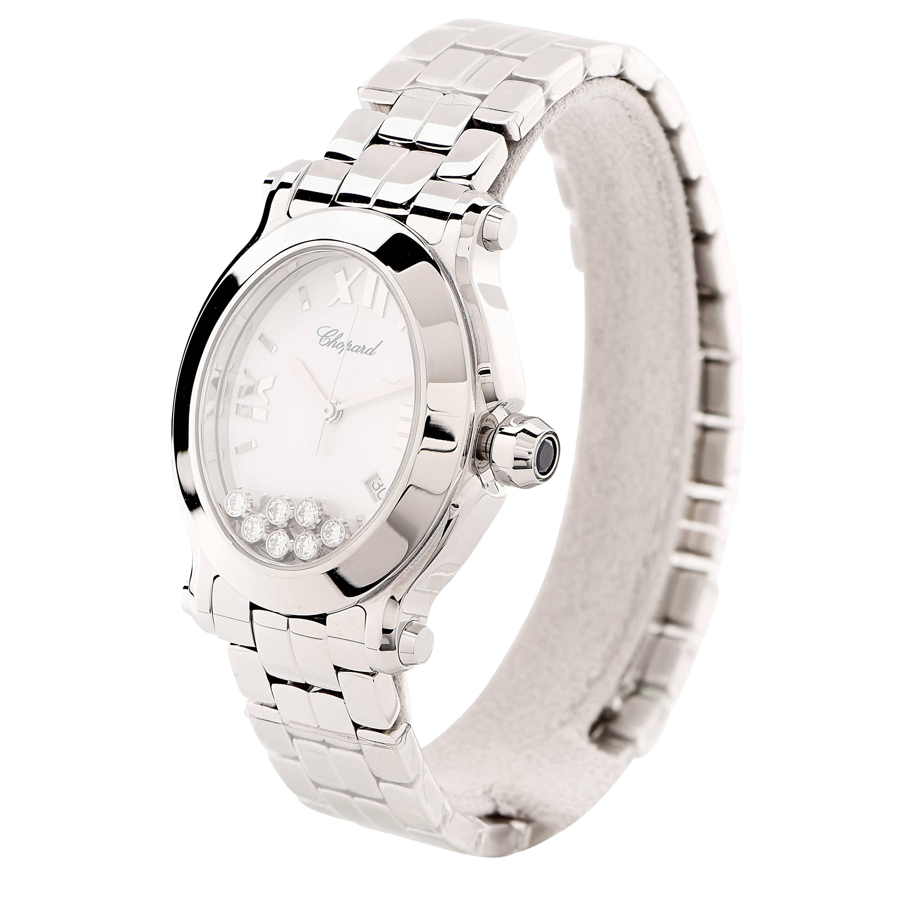 Chopard Ladies Stainless Steel Happy Sport Oval Quartz Wristwatch For ...