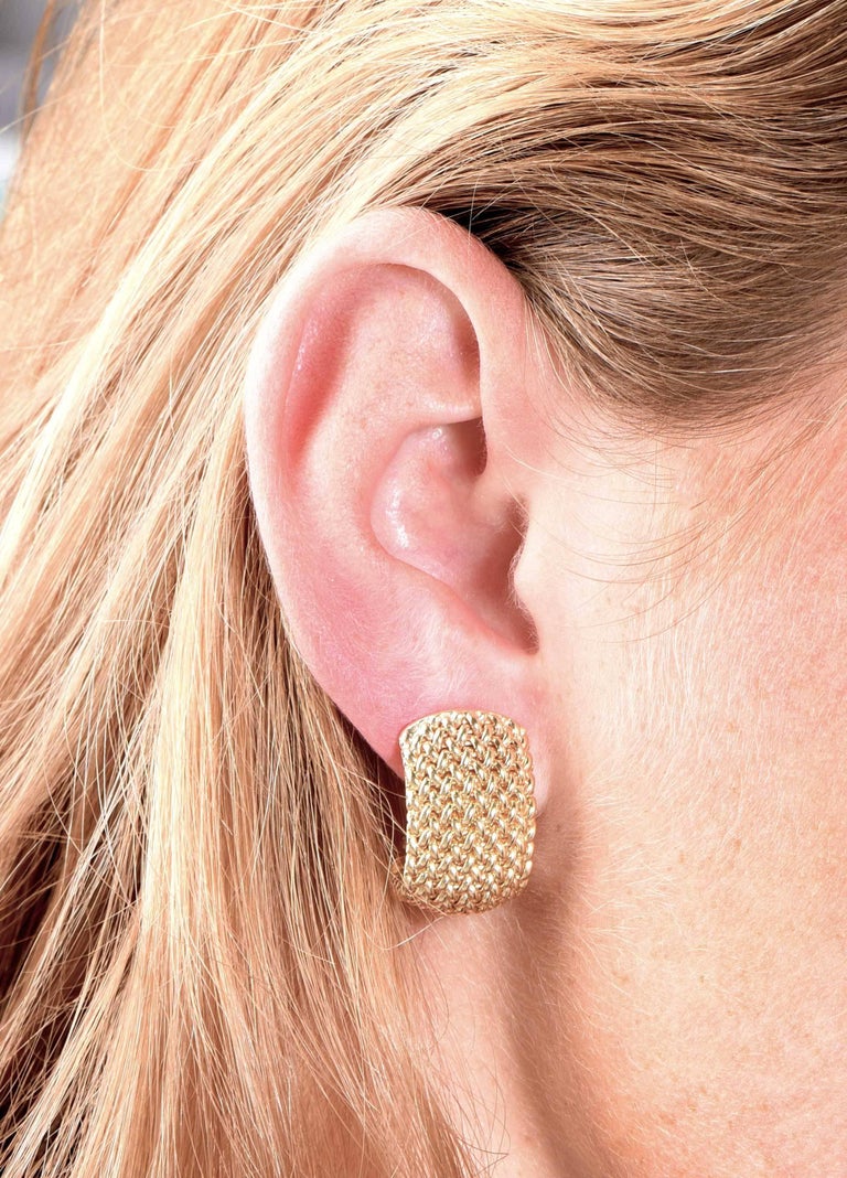 Chainmail Gold Earclips For Sale at 1stdibs