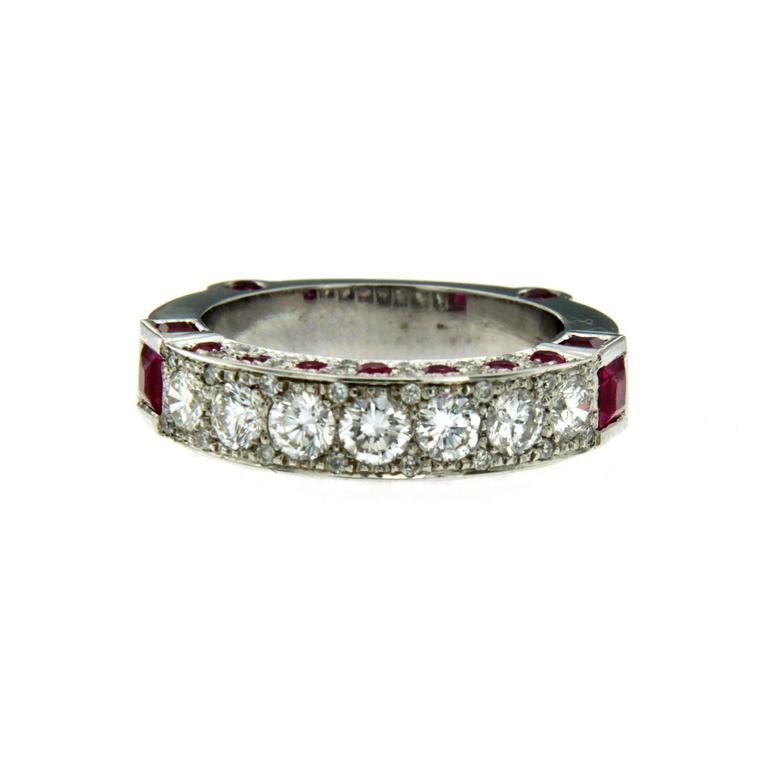 Ruby Diamond Gold Band Ring at 1stDibs