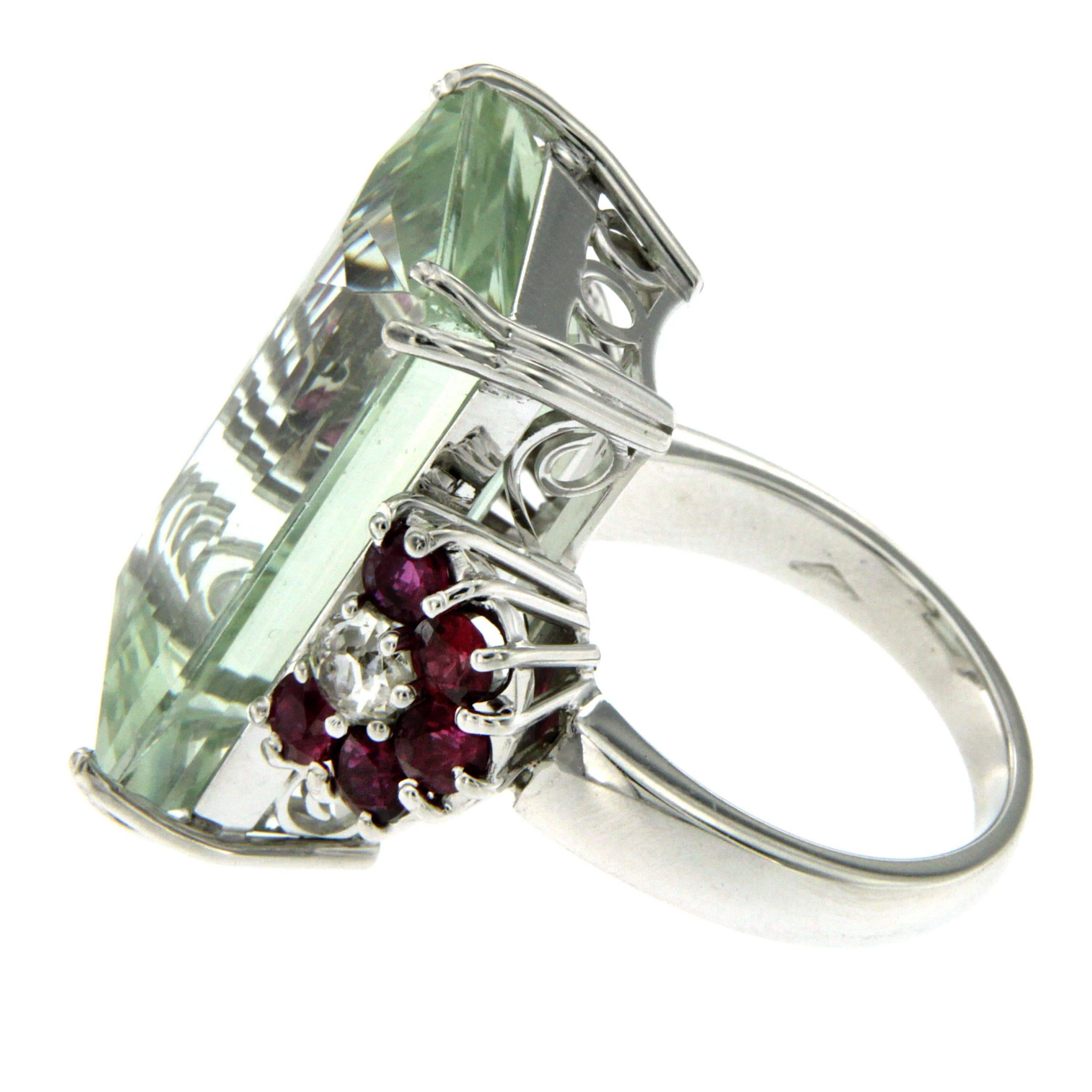 30 Carat Aquamarine Ruby Diamond Gold Ring at 1stDibs | 30 carat ...