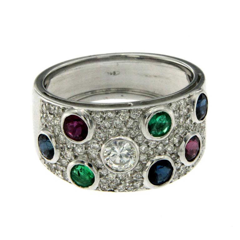 Multi-Stone Diamond Gold Ring For Sale at 1stDibs