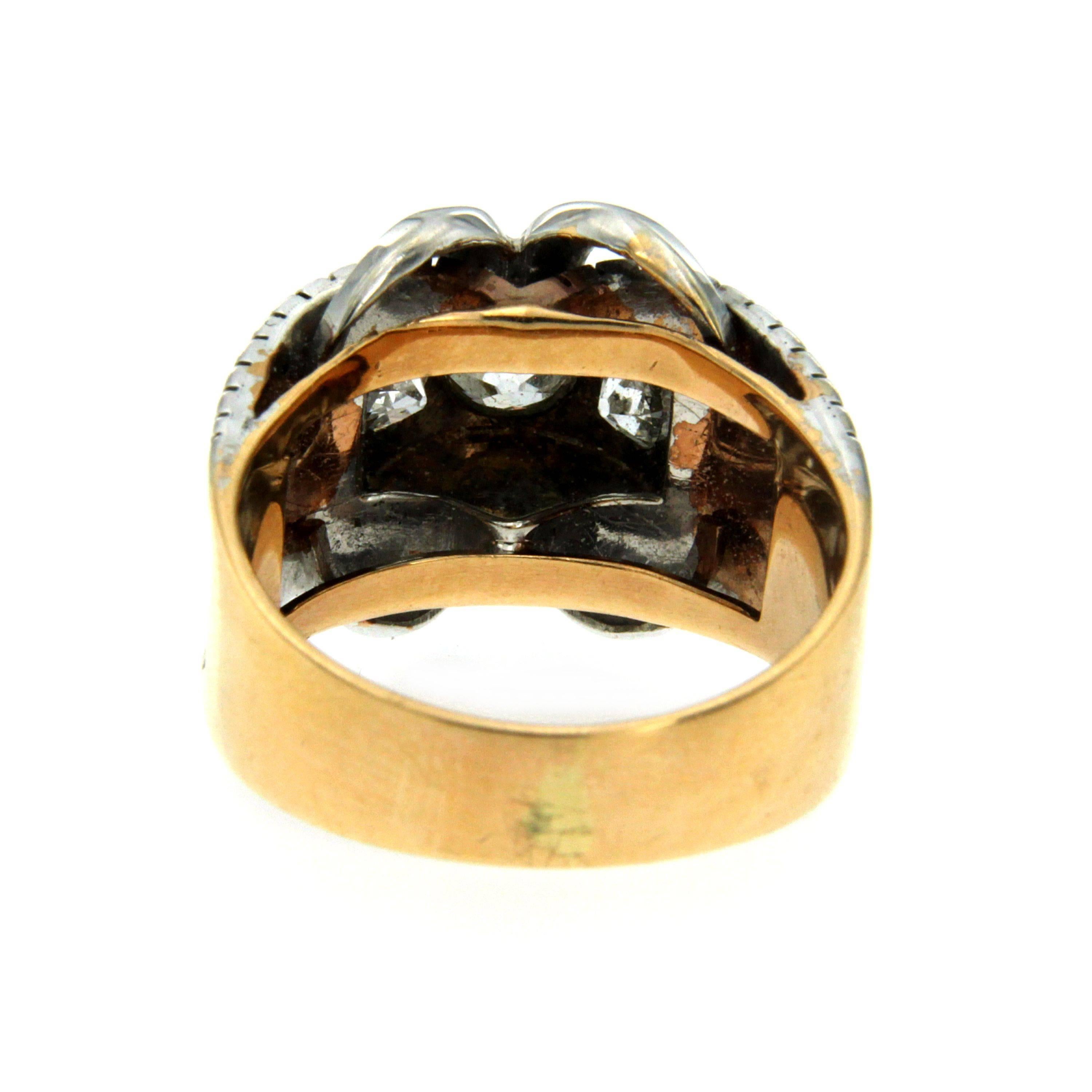 Retro Diamond Gold Ring at 1stDibs