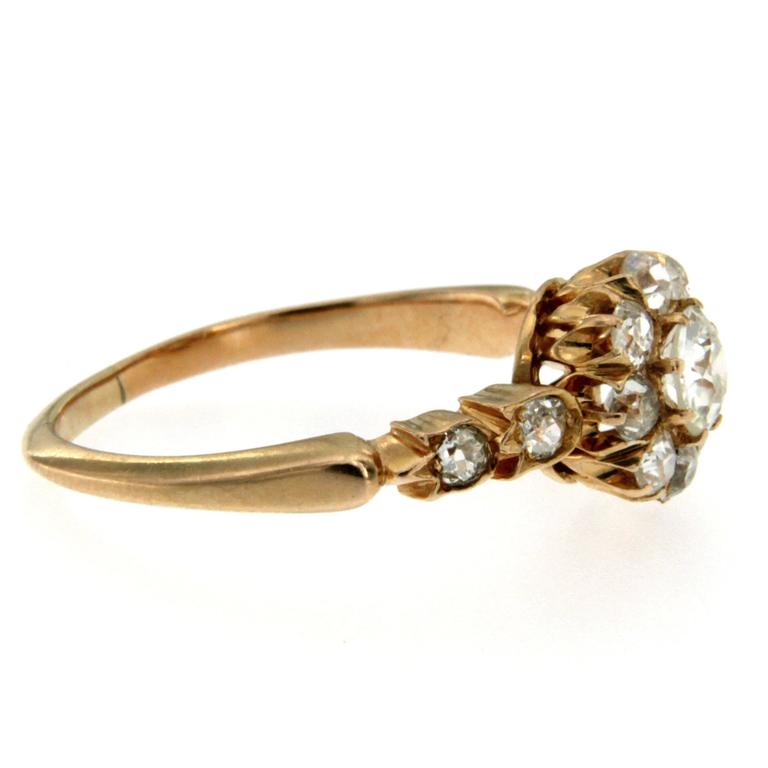 Diamond Gold Cluster Ring at 1stDibs