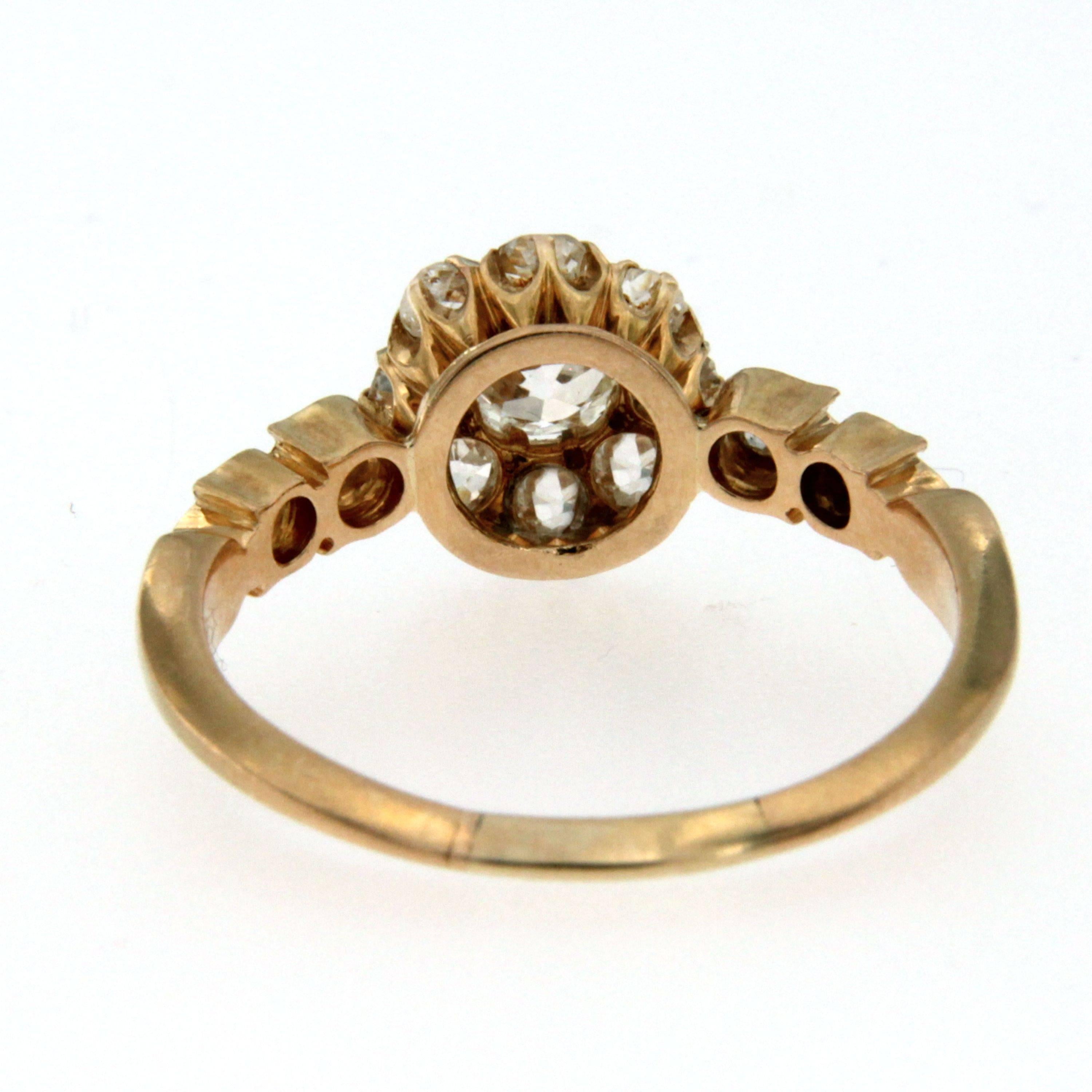 Diamond Gold Cluster Ring at 1stDibs