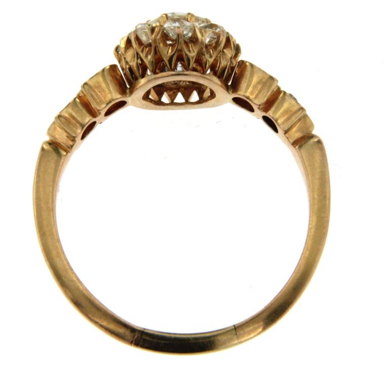 Diamond Gold Cluster Ring at 1stDibs