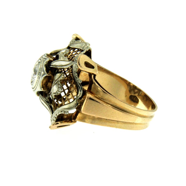 Bourbon Diamond Gold Ring at 1stDibs