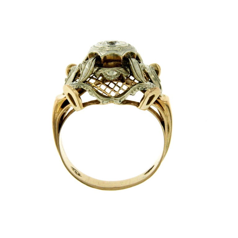 Bourbon Diamond Gold Ring at 1stDibs
