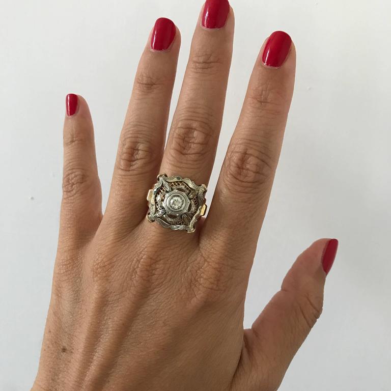 Bourbon Diamond Gold Ring For Sale at 1stdibs