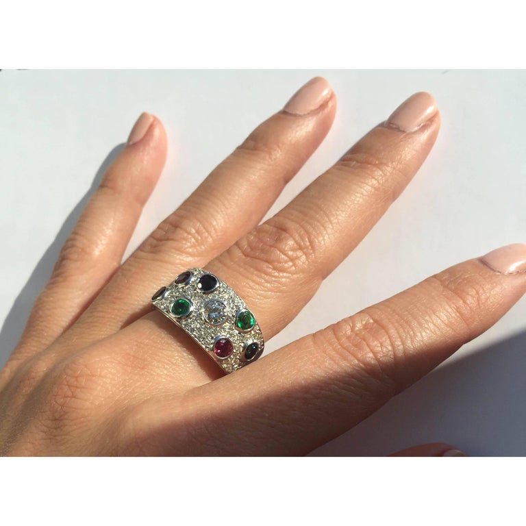 Vintage Multi-Stone Diamond Gold Ring at 1stDibs | multi stone gold ring