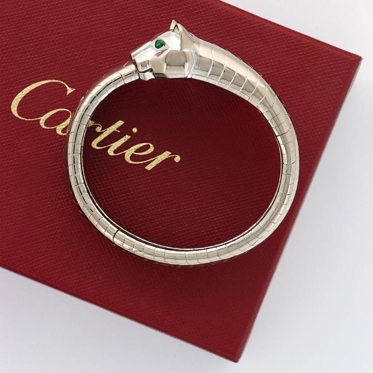 Cartier Paris White Gold Ladies Panthere Bangle Bracelet Wristwatch For ...