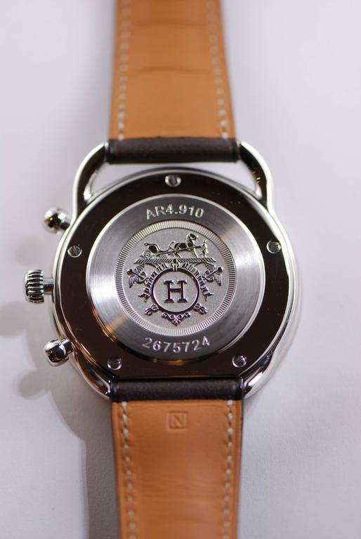 Hermes Stainless Steel Arceau Chronograph Automatic Wristwatch at 1stDibs