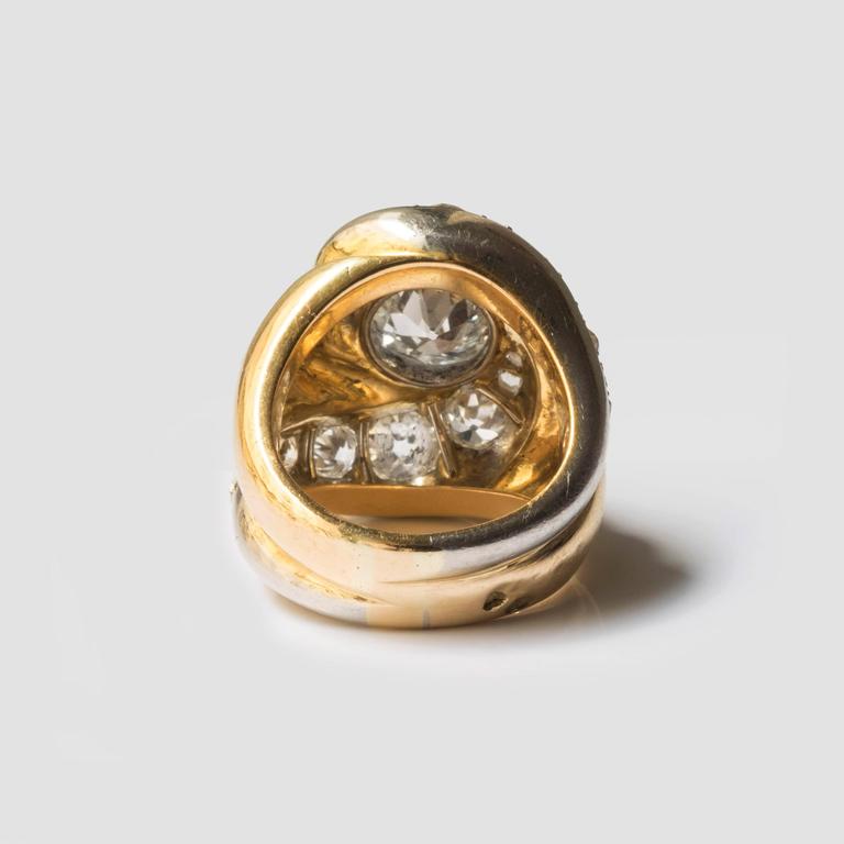 1945 Suzanne Belperron Diamond Gold Platinum "Heureux" Ring For Sale at ...