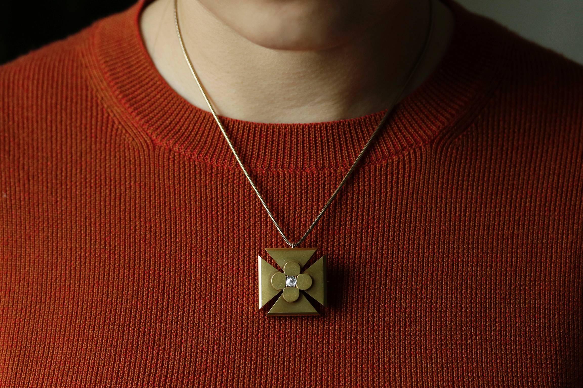 Victorian Maltese Cross Pendant with Diamond at 1stDibs