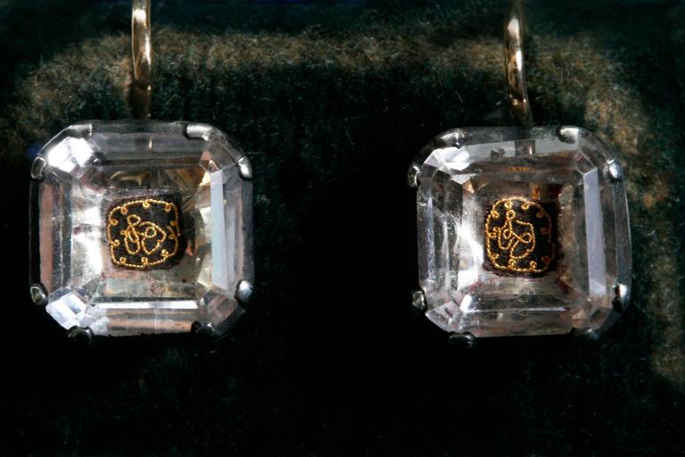 Antique Stuart Crystal Earrings For Sale at 1stDibs