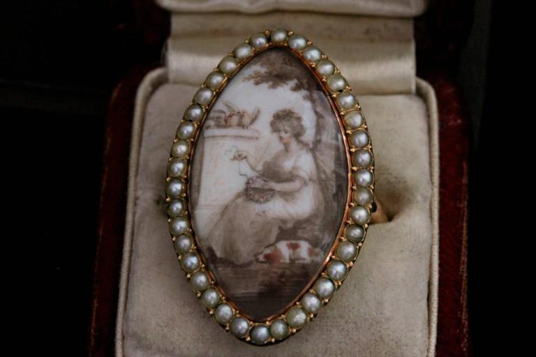 Georgian Sepia Miniature Ring at 1stDibs