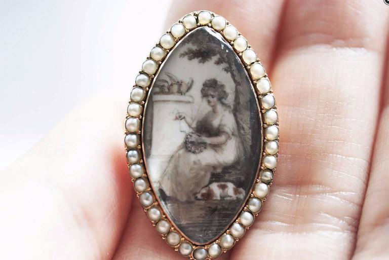 Georgian Sepia Miniature Ring at 1stDibs