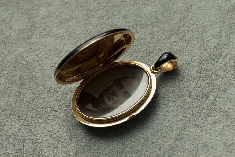Tiffany and Co. Antique Victorian Black Enamel and Gold Locket at ...