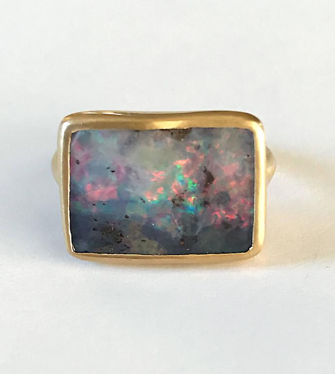 Dalben Sunset Boulder Opal Gold Ring For Sale at 1stDibs | sunset fire ...