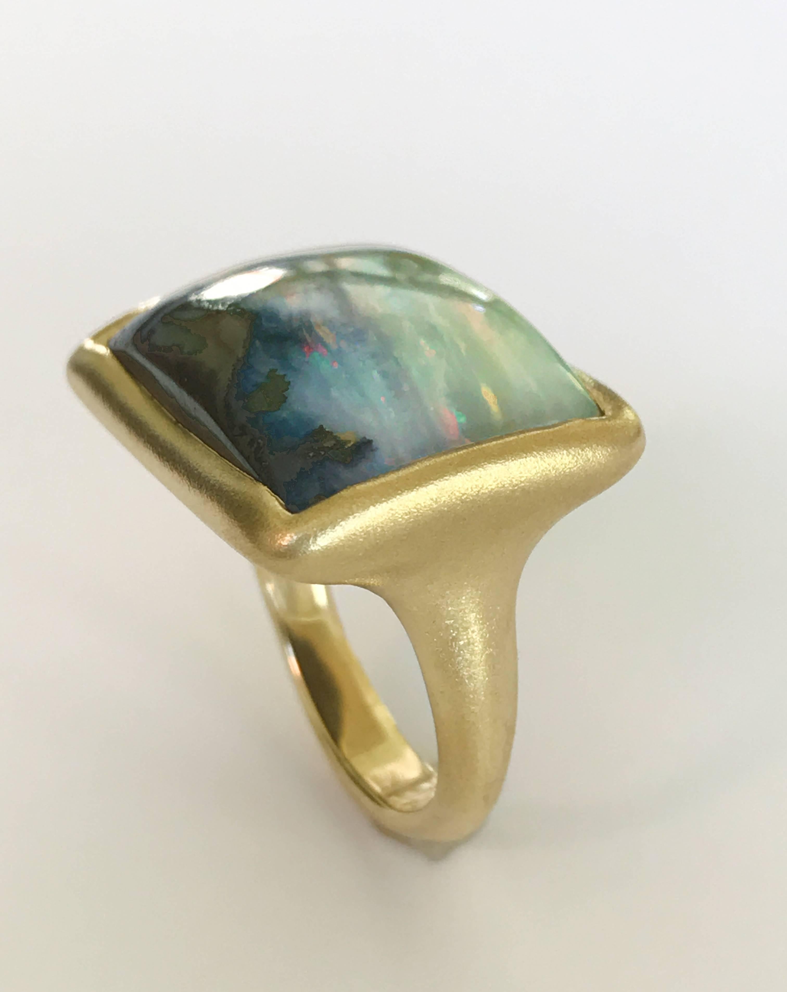 Dalben Sunrise Boulder Opal Gold Ring at 1stDibs | sunrise opal
