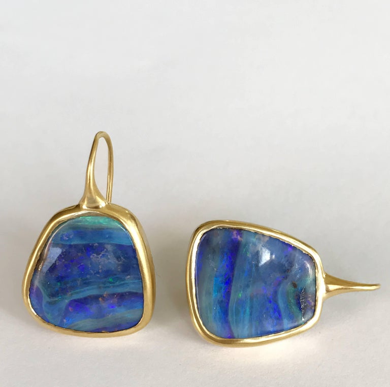Dalben Australian Boulder Opal Yellow Gold Earrings at 1stDibs ...