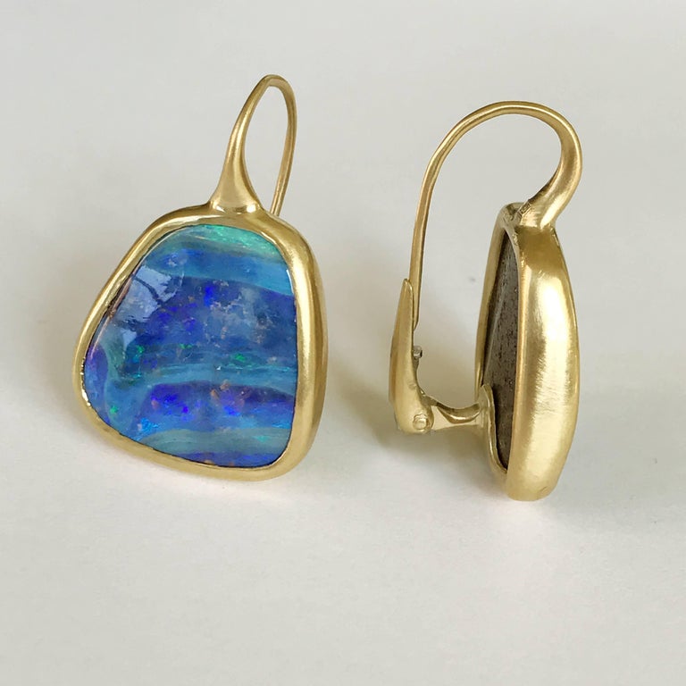 Dalben Australian Boulder Opal Yellow Gold Earrings at 1stDibs ...